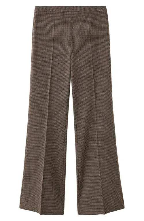 Mango Houndstooth Straight Leg Suit Pants