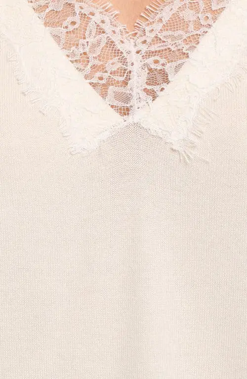 PETAL & PUP Brookes Lace V Neck Sweater