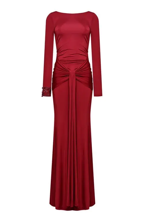 PatBO Intensity Jersey Long Sleeve Gown