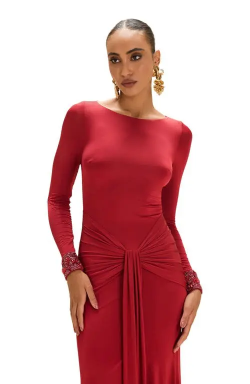 PatBO Intensity Jersey Long Sleeve Gown