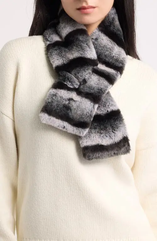 La Fiorentina Faux Fur Scarf - Grey