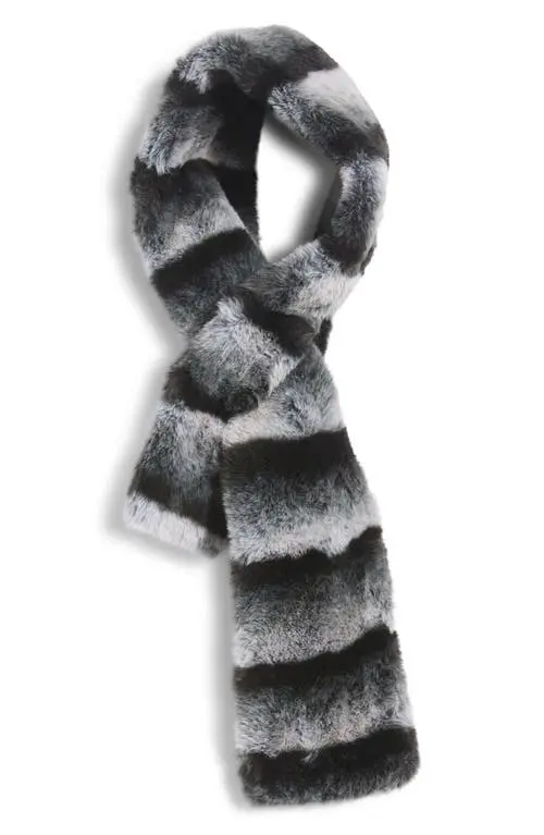 La Fiorentina Faux Fur Scarf - Grey