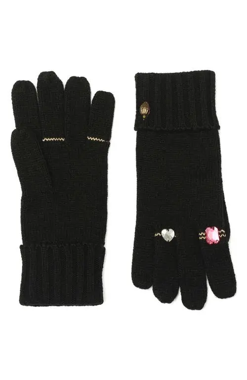 Kurt Geiger Gem Ring Gloves - Black