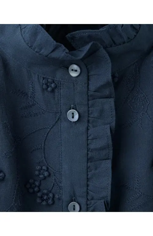 Mango Embroidered Ruffle Shirt