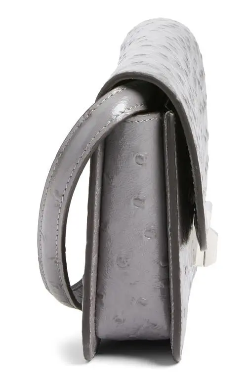 TOTEME T-lock Ostrich Embossed Leather Crossbody Bag