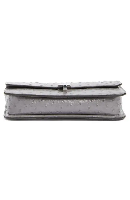TOTEME T-lock Ostrich Embossed Leather Crossbody Bag