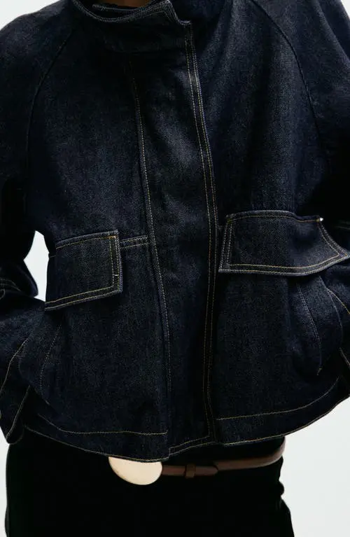 Mango Funnel Neck Nonstretch Denim Jacket