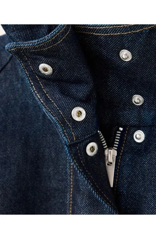 Mango Funnel Neck Nonstretch Denim Jacket