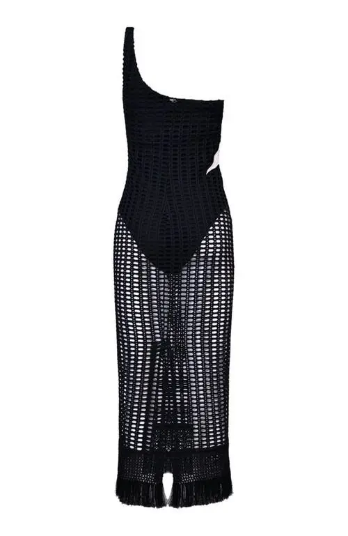 PatBO Selene Mesh Printed Beach Dress