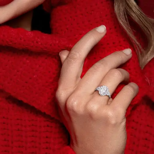 JULIANNA B. Lab Grown Diamond Ring Halo Engagement Ring