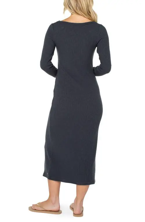 Roxy Terrace Long Sleeve Cotton Blend Rib Dress