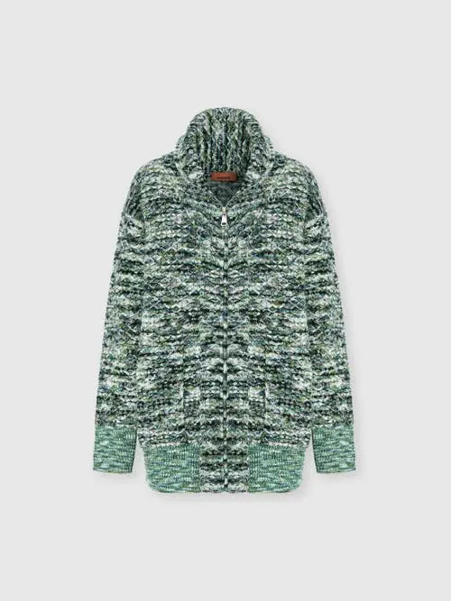 Missoni Oversized Full-zip Cardigan With 3d Construction