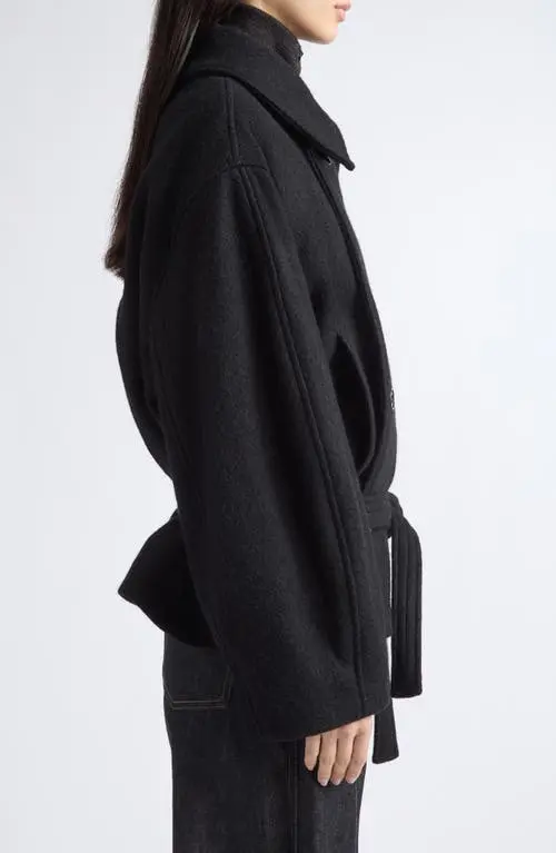 LEMAIRE Short Wool & Alpaca Wrap Coat