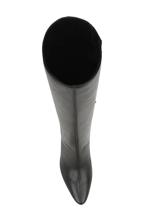 Nordstrom Bridget Croc Embossed Leather Tall Boot - Black
