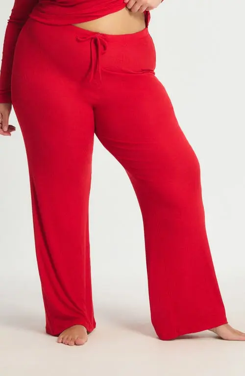 SAVAGE X FENTY Modal Dreams Sleep Straight Leg Pants - Timeless Red