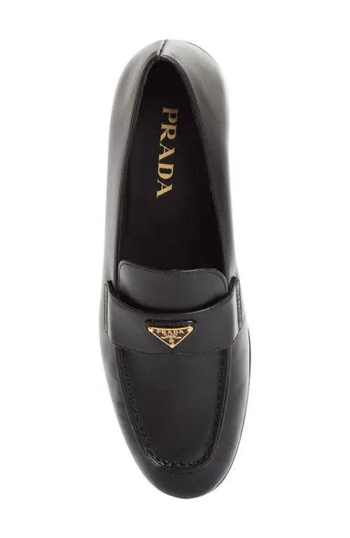 Prada Logo Leather Loafer