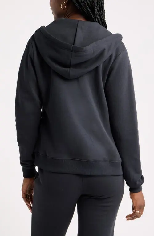 Bp. Slim Fleece Full Zip Hoodie - Black Jet