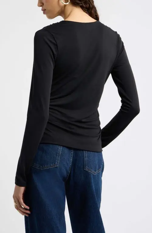 Nordstrom Long Sleeve Drape Knit Top