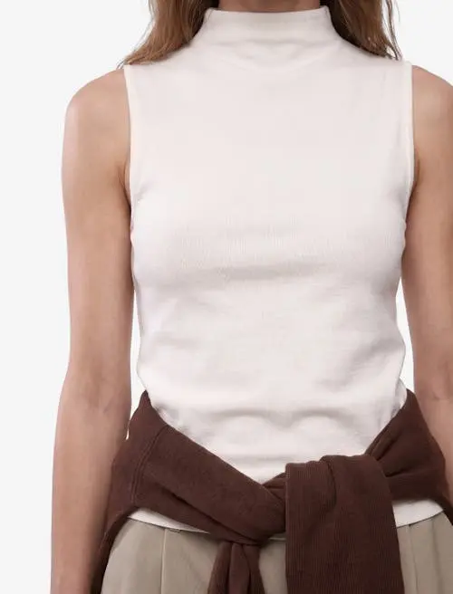 Koton Slim Fit Modal Blend Sleeveless Funnel Neck Top