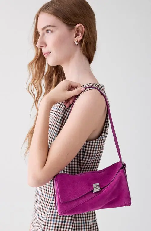 Kate Spade New York Deco Suede Twisted Flap Shoulder Bag
