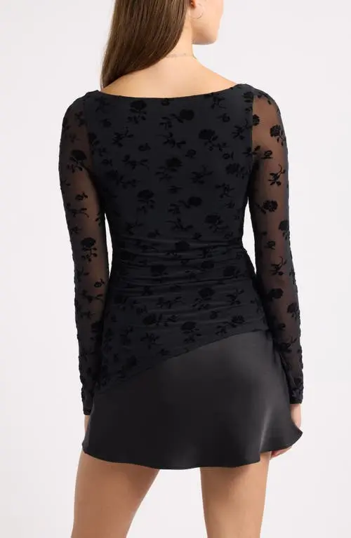 Bp. Flocked Mesh Asymmetric Top