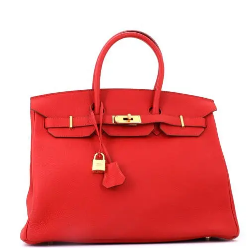 Hermès Birkin Handbag Togo With Gold Hardware 35 - Red