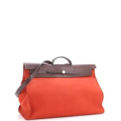 Hermès Herbag Zip Leather And Toile 50 - Red