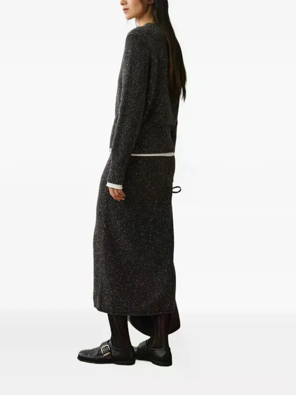 LESS Flecked Knitted Midi Skirt