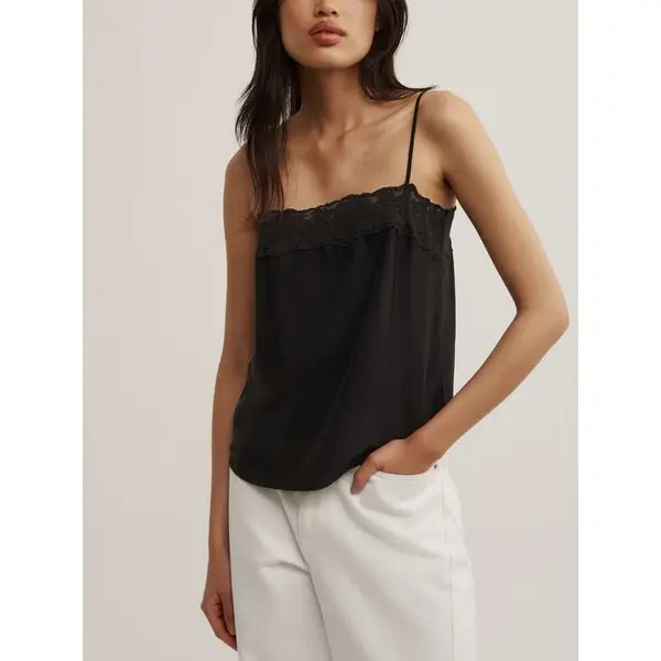 Witchery Cropped Lace Camisole - Black