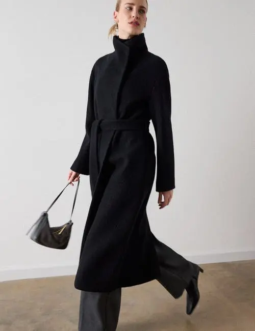 Whistles Funnel Belted Wrap Coat