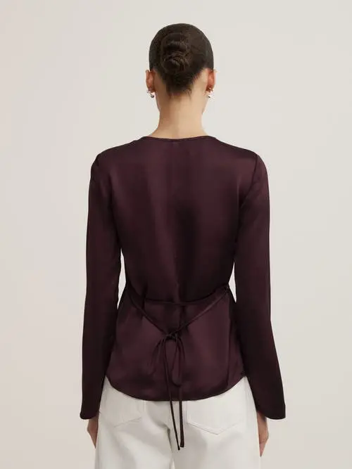 Witchery Button Through Top - Plum