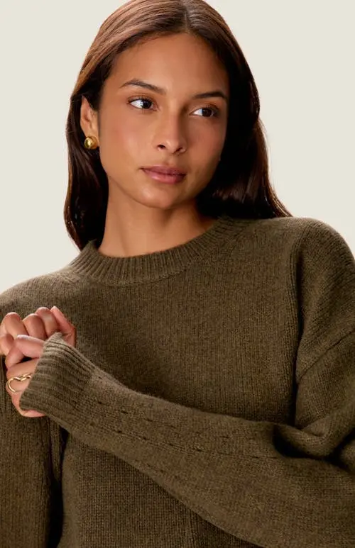 Rebecca Taylor Emelia Fringe Sweater - Olive