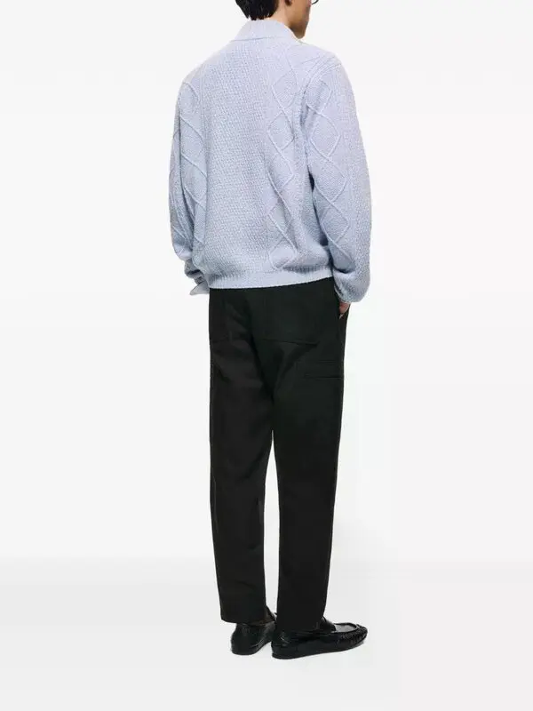 CROQUIS Cable-knit Zip-up Cardigan
