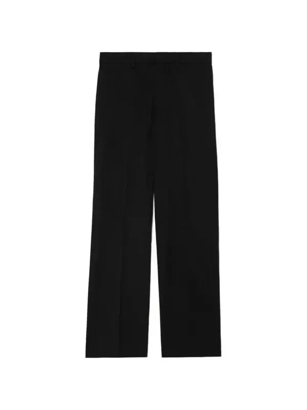 Burberry Pinstriped Wool Tailored Trousers - Black