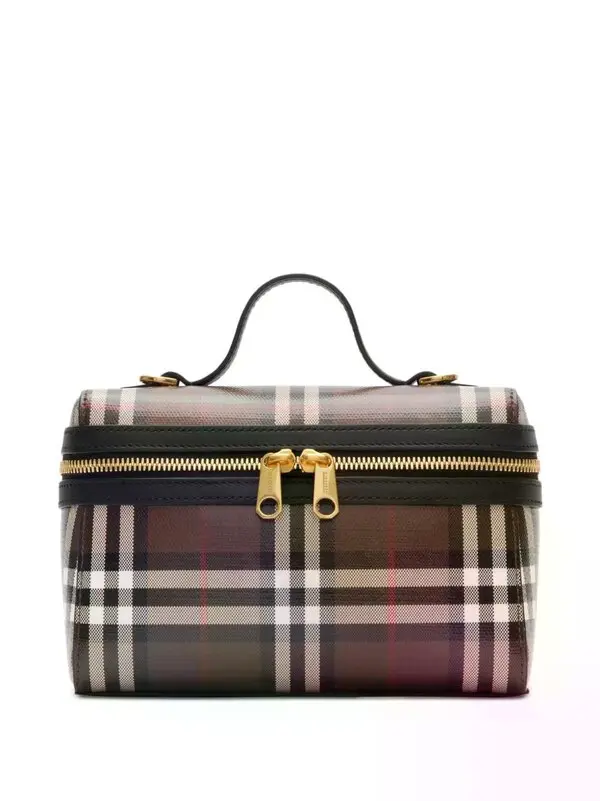 Burberry Check Vanity Bag - Brown