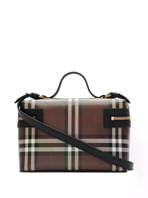 Burberry Check Vanity Bag - Brown