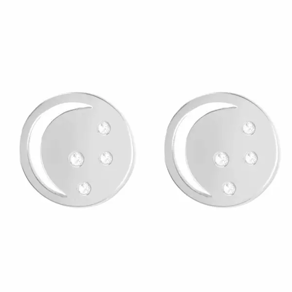 NEOLA Sterling Eclipse Studs With White Topaz