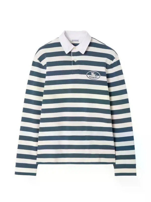 Burberry Knight Stamp Cotton Rugby Shirt - Blue