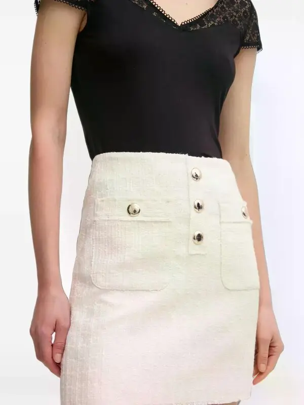 MORGAN Tweed Buttoned Skirt