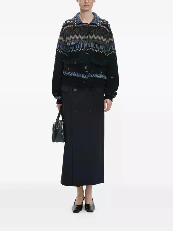 JNBY Jacquard-knit Cropped Cardigan