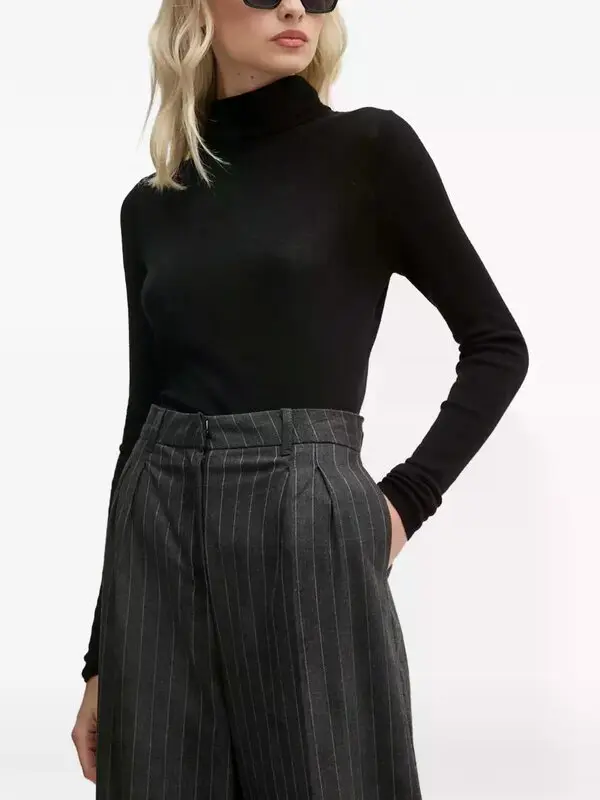 MOS MOSH Bouch Roll-neck Long-sleeve Sweater - Black