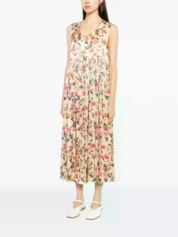 A TENTATIVE ATELIER Floral Printed Button Dress