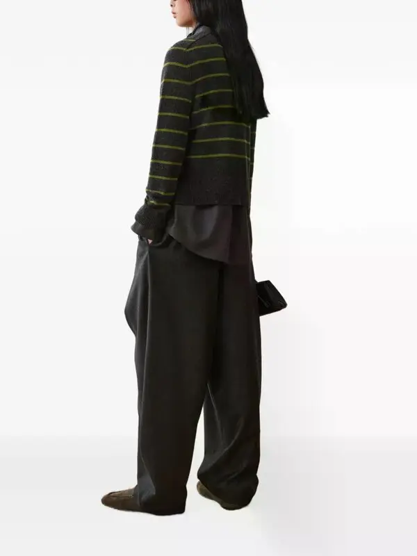 LESS Striped Raglan-sleeve Sweater