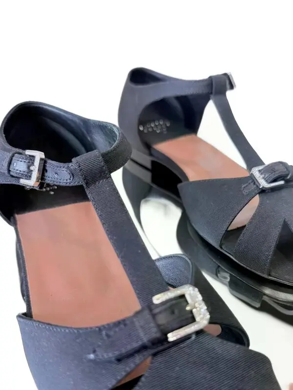 Laurence Dacade Jenna Strass-embellished Grosgrain Sandals