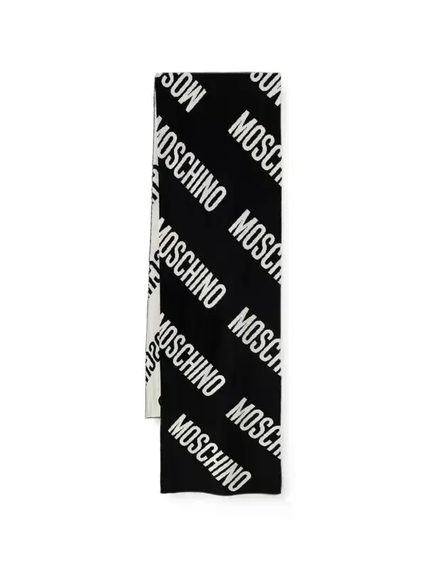 Moschino Logo-intarsia Wool Scarf