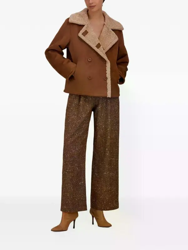 Herno Shearling-effect Double-breasted Coat