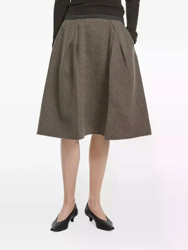 JNBY Pleated A-line Midi Skirt