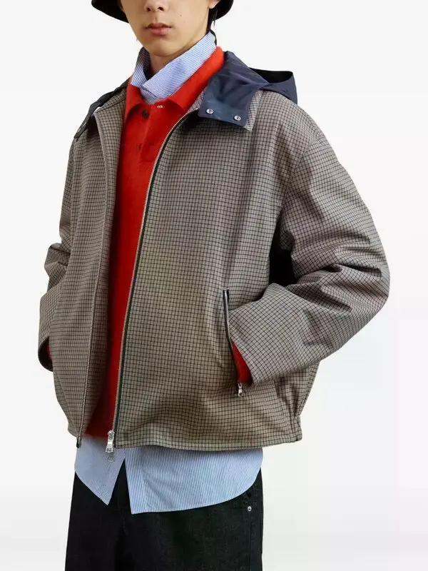 CROQUIS Check-pattern Hooded Coat