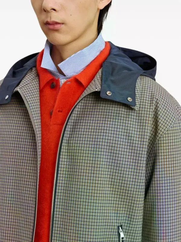 CROQUIS Check-pattern Hooded Coat