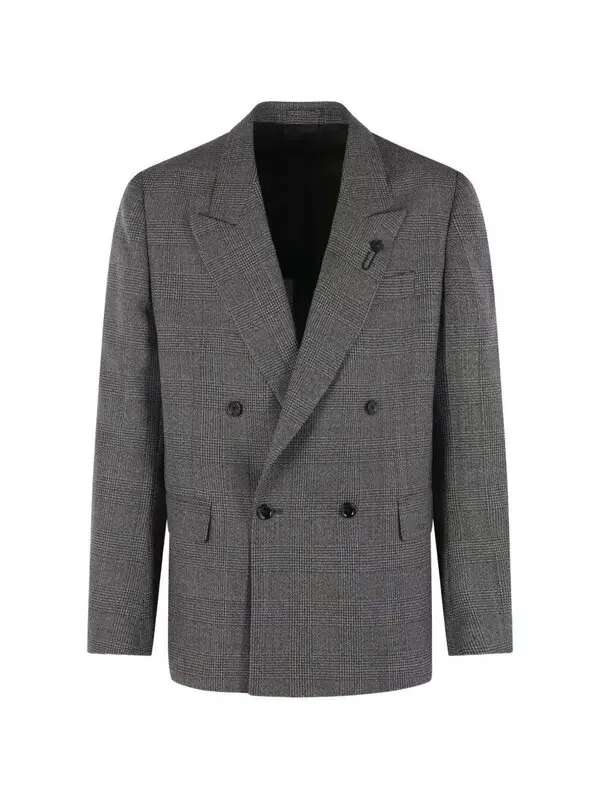 LARDINI Prince Of Wales Check Double-breasted Blazer